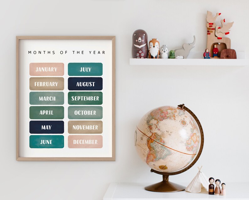 Educational Poster Neutral Months of the Year Poster - Etsy