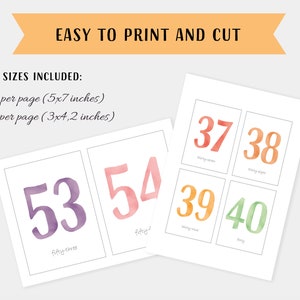 Number Flash Cards 1-100, Count to 100, Preschool Counting Flash Cards ...
