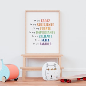 Kids Positive Affirmation Wall Art, Daily Affirmations Poster, Positive ...