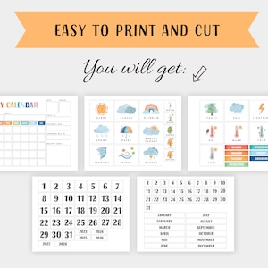 Daily Kids Calendar, Homeschool Wall Calendar, Perpetual Calendar ...