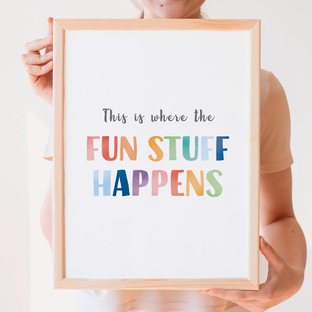 Rainbow Playroom Poster: Fun Stuff Happens Here (digital Download - Etsy