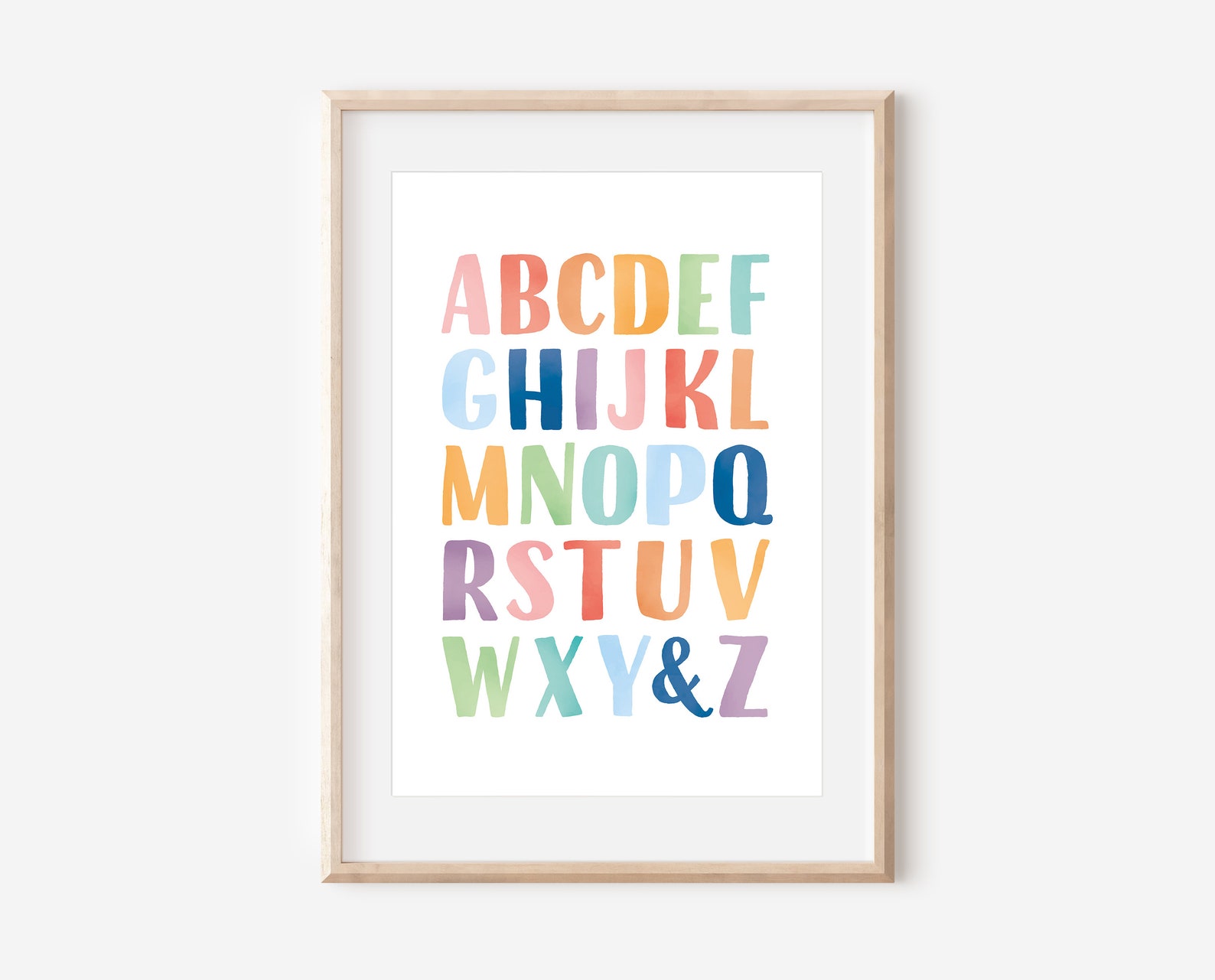 Rainbow Alphabet Poster ABC Print Nursery Alphabet Printable - Etsy