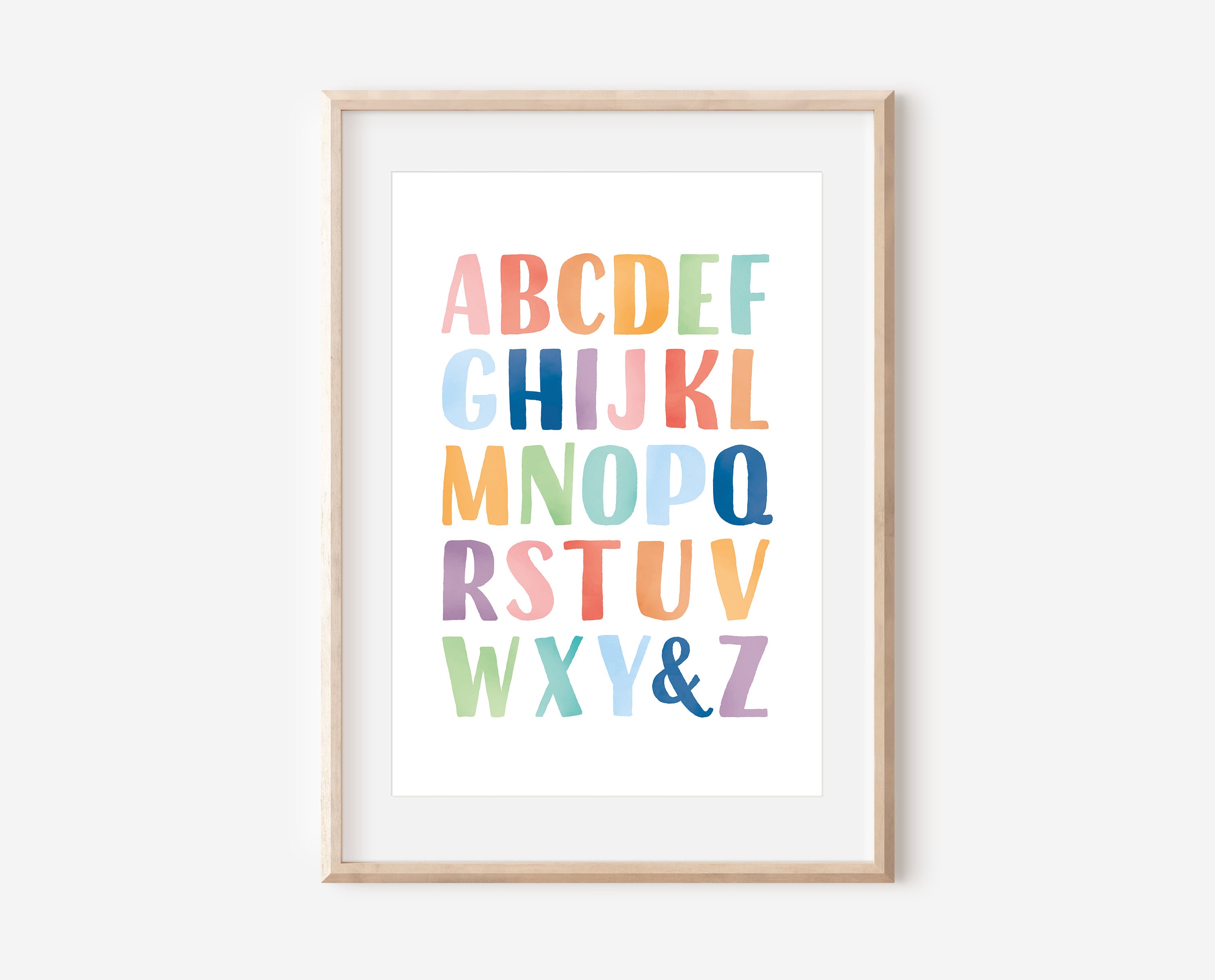Rainbow Alphabet Poster ABC Print Nursery Alphabet Printable - Etsy UK
