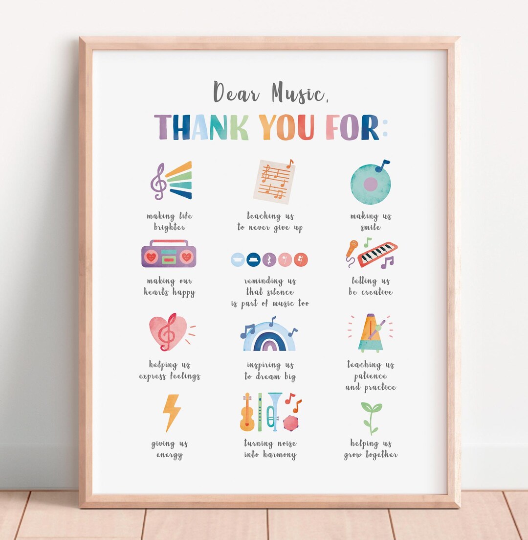 Rainbow Music Affirmations Poster: Classroom Decor, Playroom Art ...
