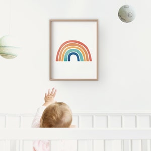 Watercolor Rainbow Poster, Rainbow Playroom Decor, Watercolor Nursery ...