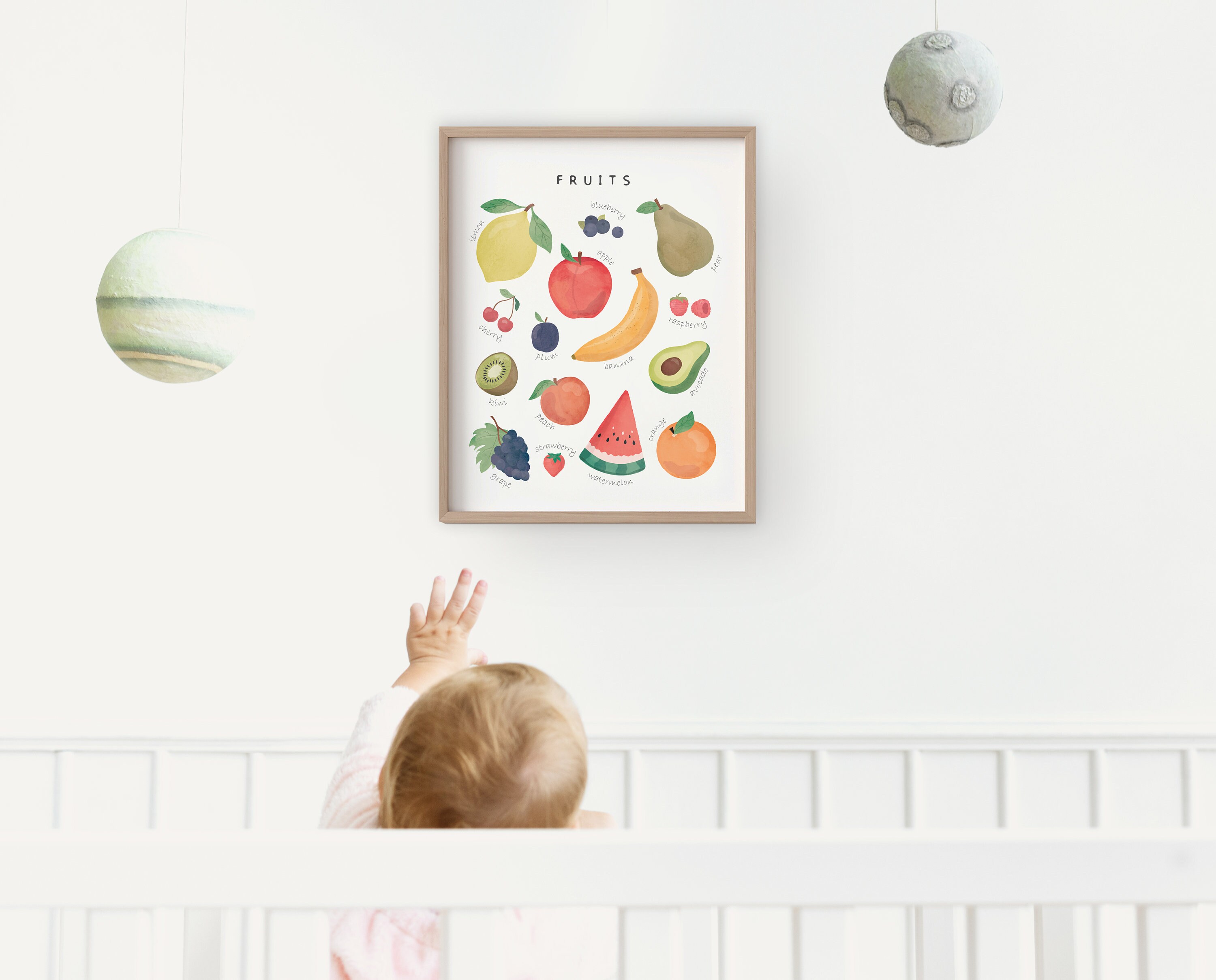 Vegetables and Fruits Educational Posters, Classroom Decor, Watercolor ...