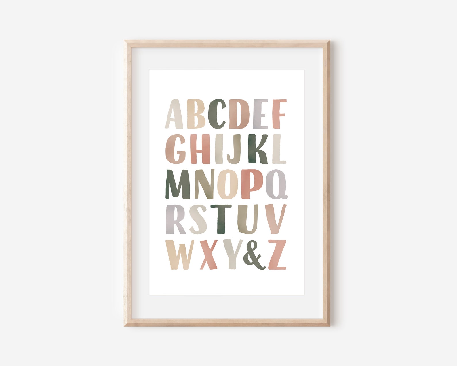 Neutral Alphabet Poster Watercolour Alphabet ABC Print - Etsy