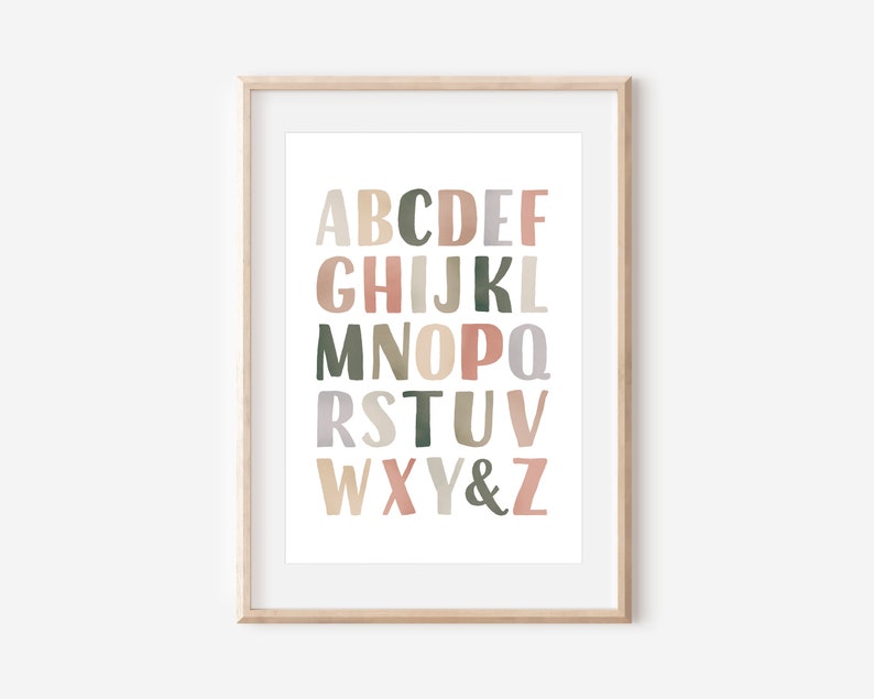 Neutral Alphabet Poster Watercolour Alphabet ABC Print - Etsy
