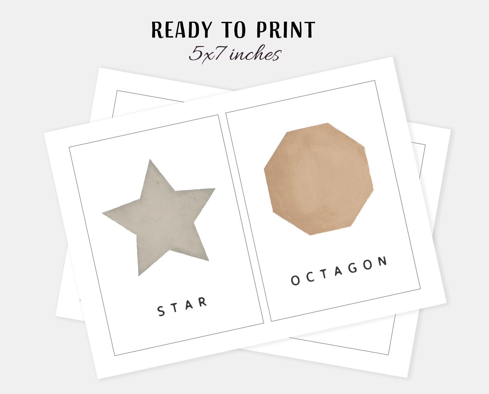 12 Shapes Flash Cards Neutral Preschool Cards Homeschool - Etsy