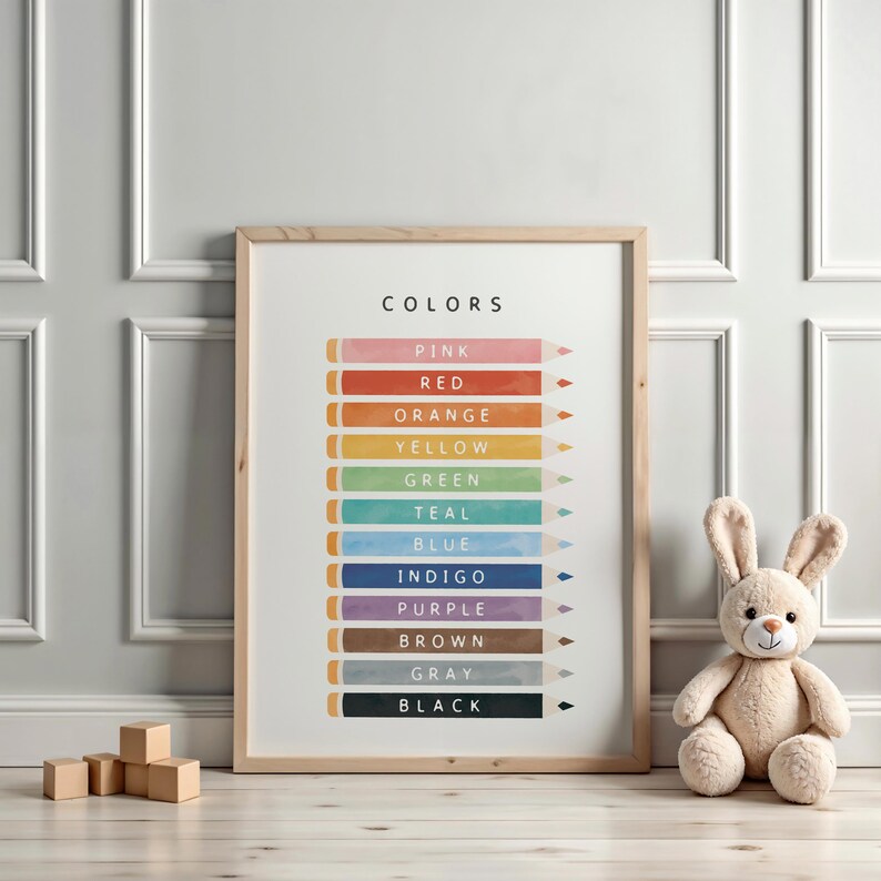 Watercolor Colors Educational Poster: Rainbow Classroom Decor (digital ...