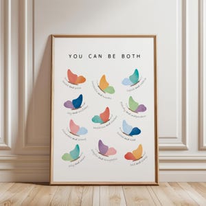 You Can Be Both Poster, DBT, Duality Poster, Therapy Office Decor ...