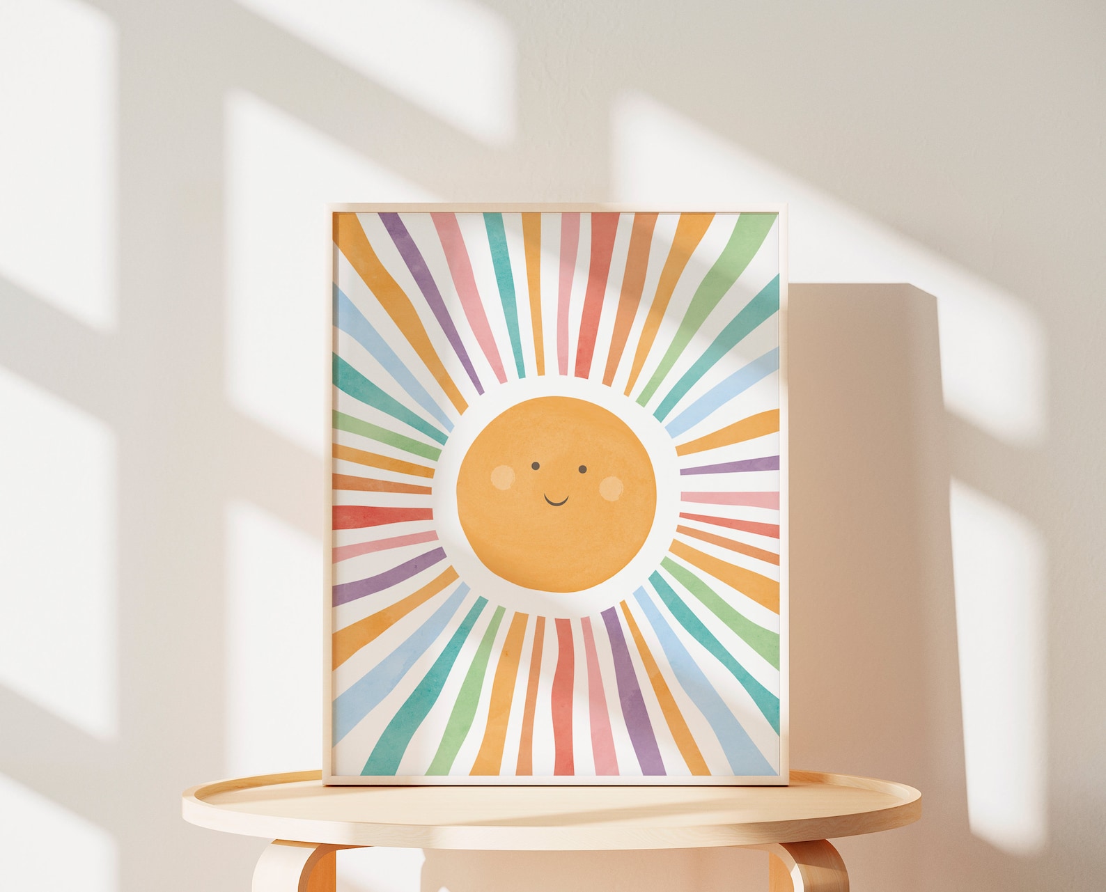 Watercolor Sun Poster, Sun Playroom Decor, Watercolour Nursery Prints ...