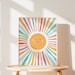 Watercolor Sun Poster, Sun Playroom Decor, Watercolour Nursery Prints ...