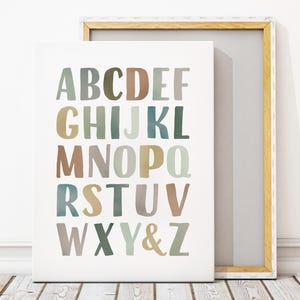 Earth Tones Alphabet Poster, Educational Poster, ABC Print, Nursery ...
