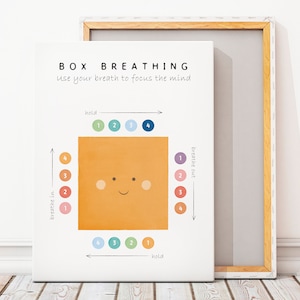 Box Breathing Poster, Calming Corner, Growth Mindset, Mental Health ...