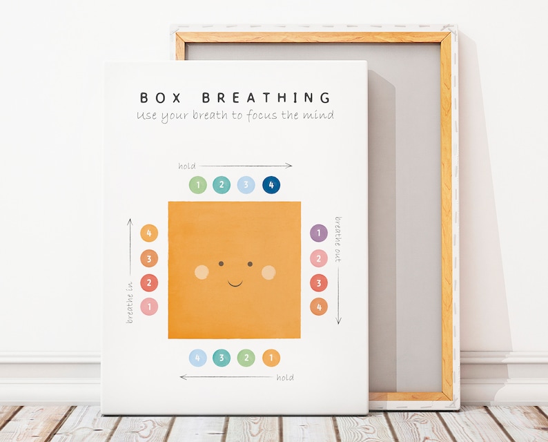 Box Breathing Poster, Calming Corner, Growth Mindset, Mental Health ...