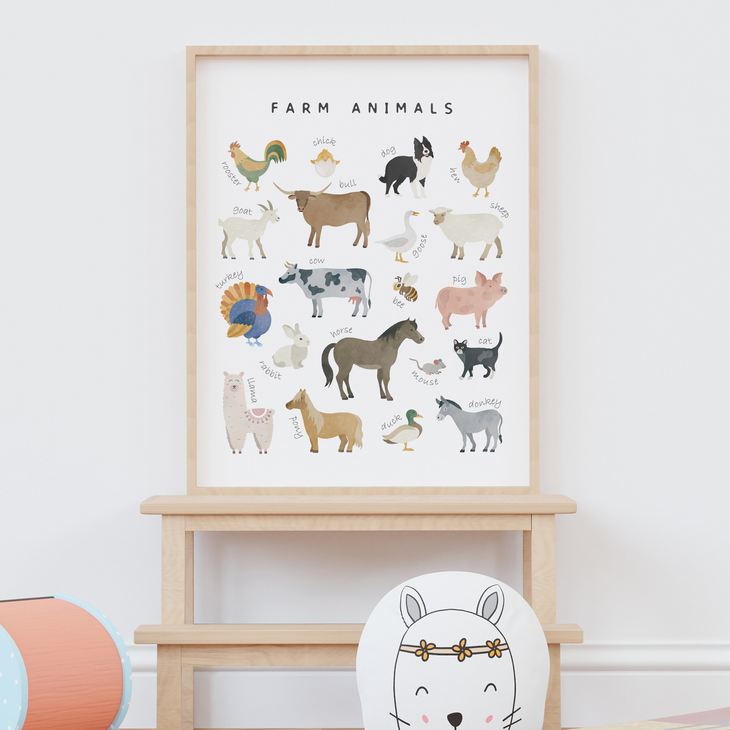 4 Educational Animal Posters, Insects Poster, Farm Animals, Safari ...