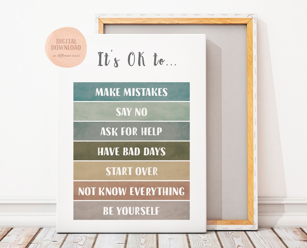 Educational Poster, It's Ok to Make Mistakes Poster, Montessori Wall ...