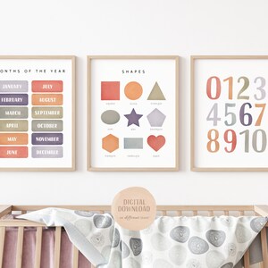 Set of Educational Posters, 8 Homeschool Prints, Montessori Classroom ...