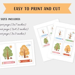 Seasons Flash Cards in Spanish, Seasons Chart, Kids Wall Decor ...