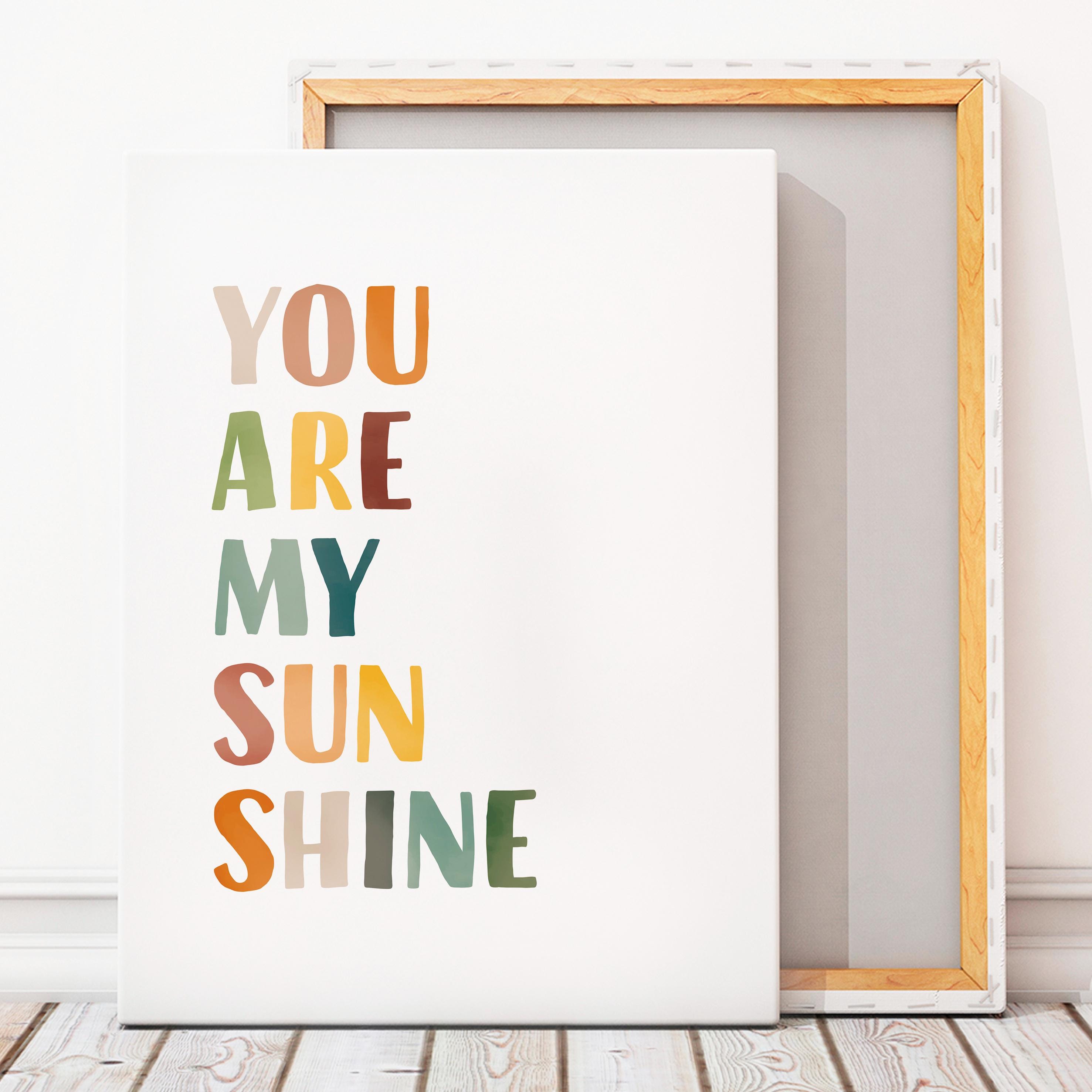 You Are My Sunshine Playroom Poster, Rainbow Nursery Wall Decor ...