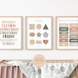 Boho Classroom Decor Bundle, Set of 9 Educational Posters, Boho ...