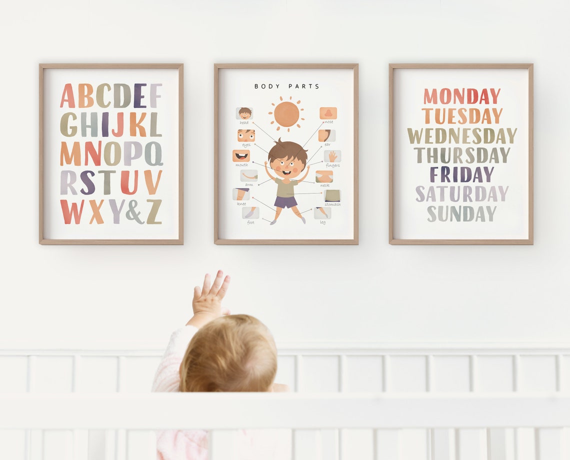 Set of Educational Posters, 8 Homeschool Prints, Montessori Classroom ...