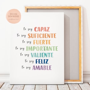 Kids Positive Affirmation Wall Art, Daily Affirmations Poster, Positive ...
