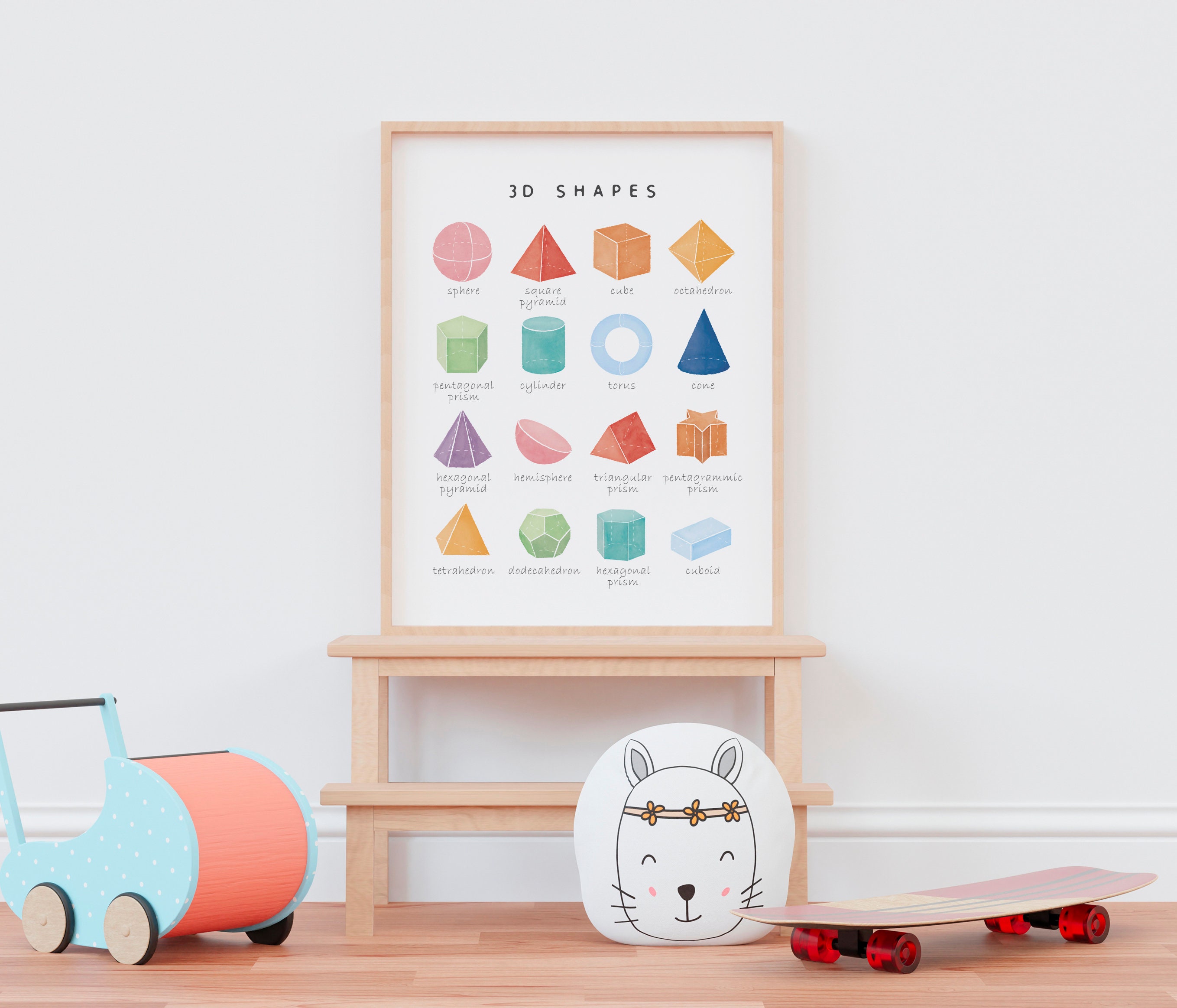 3D Shapes Poster Shapes Educational Poster Preschool - Etsy Australia