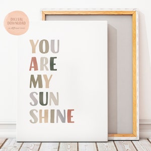 Set of 2 Playroom Posters, Watercolor Sun Poster, You Are My Sunshine ...