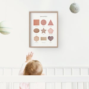 Neutral Shapes Print, Watercolour Shapes Print, Nursery Wall Art ...
