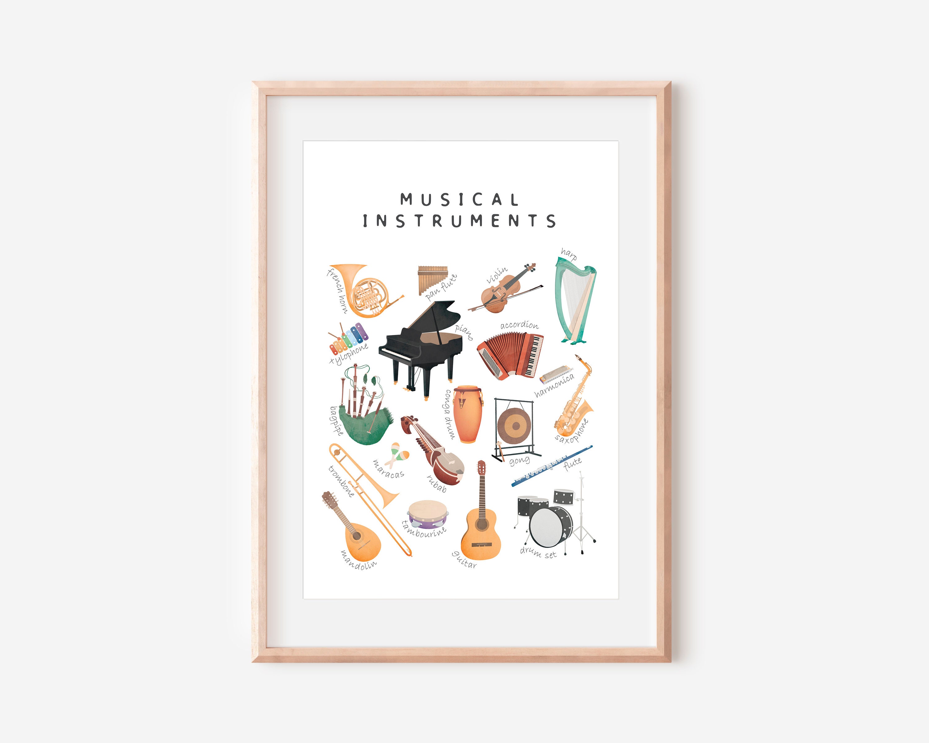 Musical Instruments Poster, Educational Poster, Homeschool Decor ...