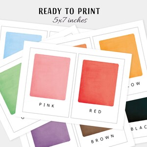 12 Color Cards Montessori Flashcards Pre-school Cards - Etsy