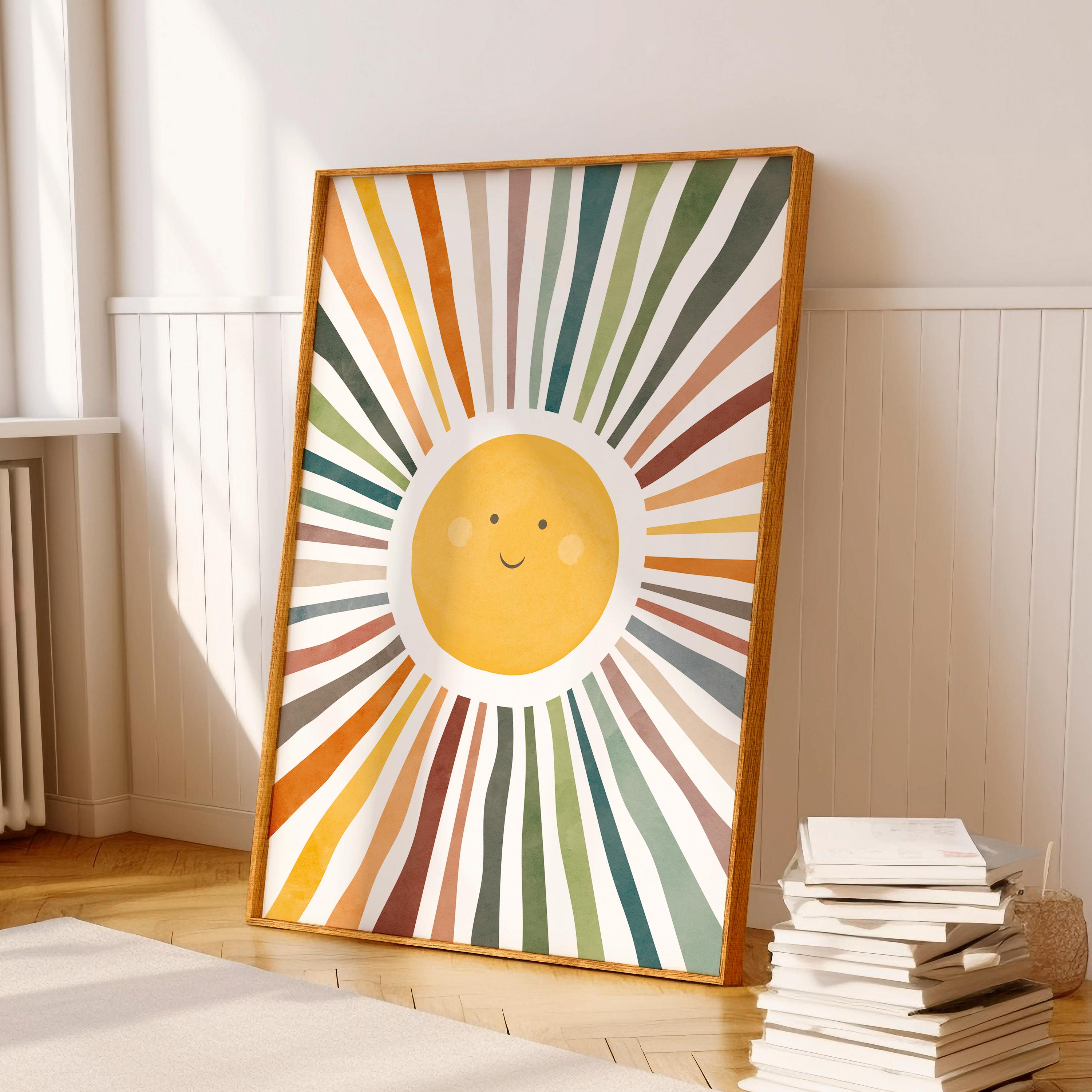 Set of 8 Playroom Posters, Sun Playroom Poster, Rainbow Nursery Wall ...