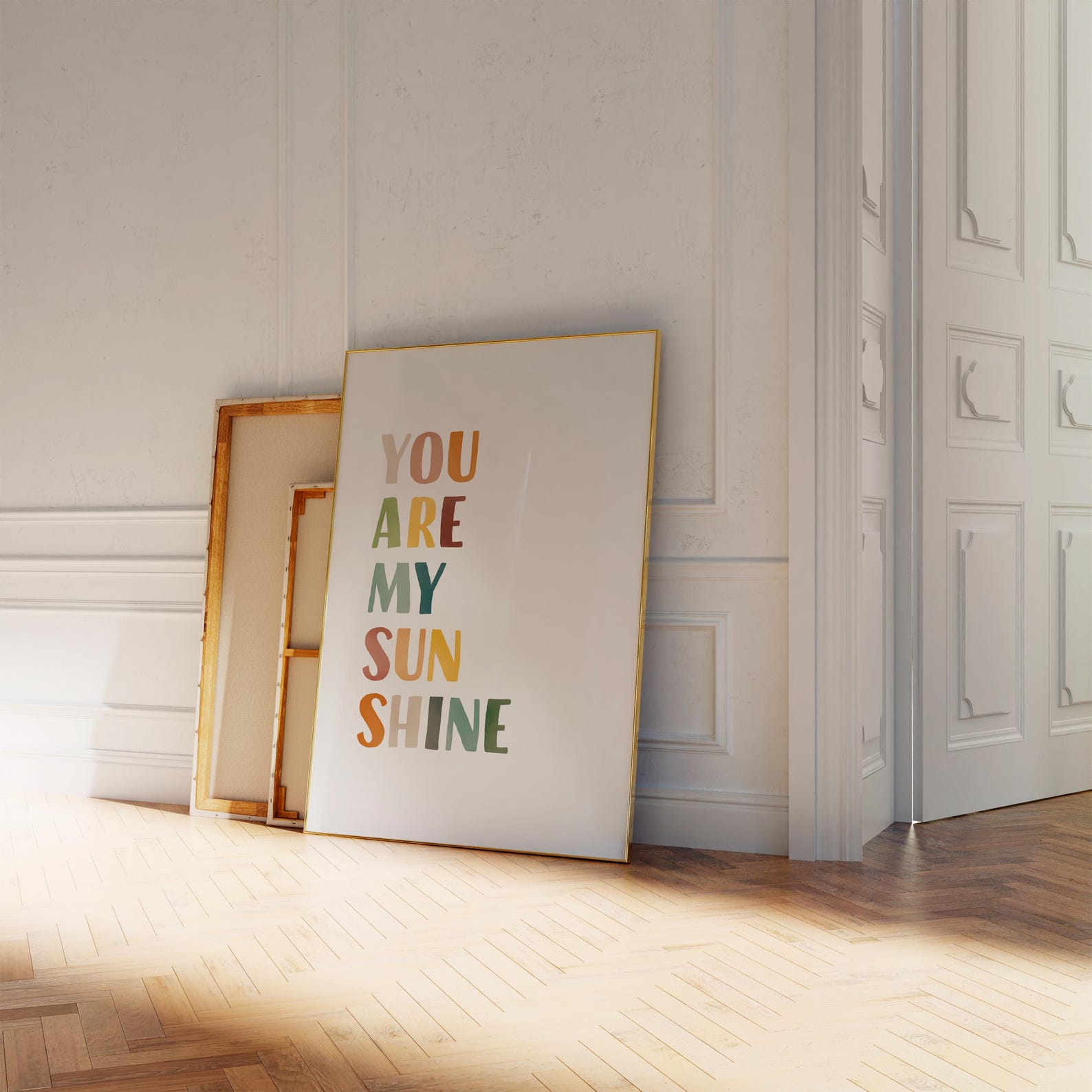 Set of 2 Rainbow Playroom Prints, Cute Sun Nursery Poster, You Are My ...