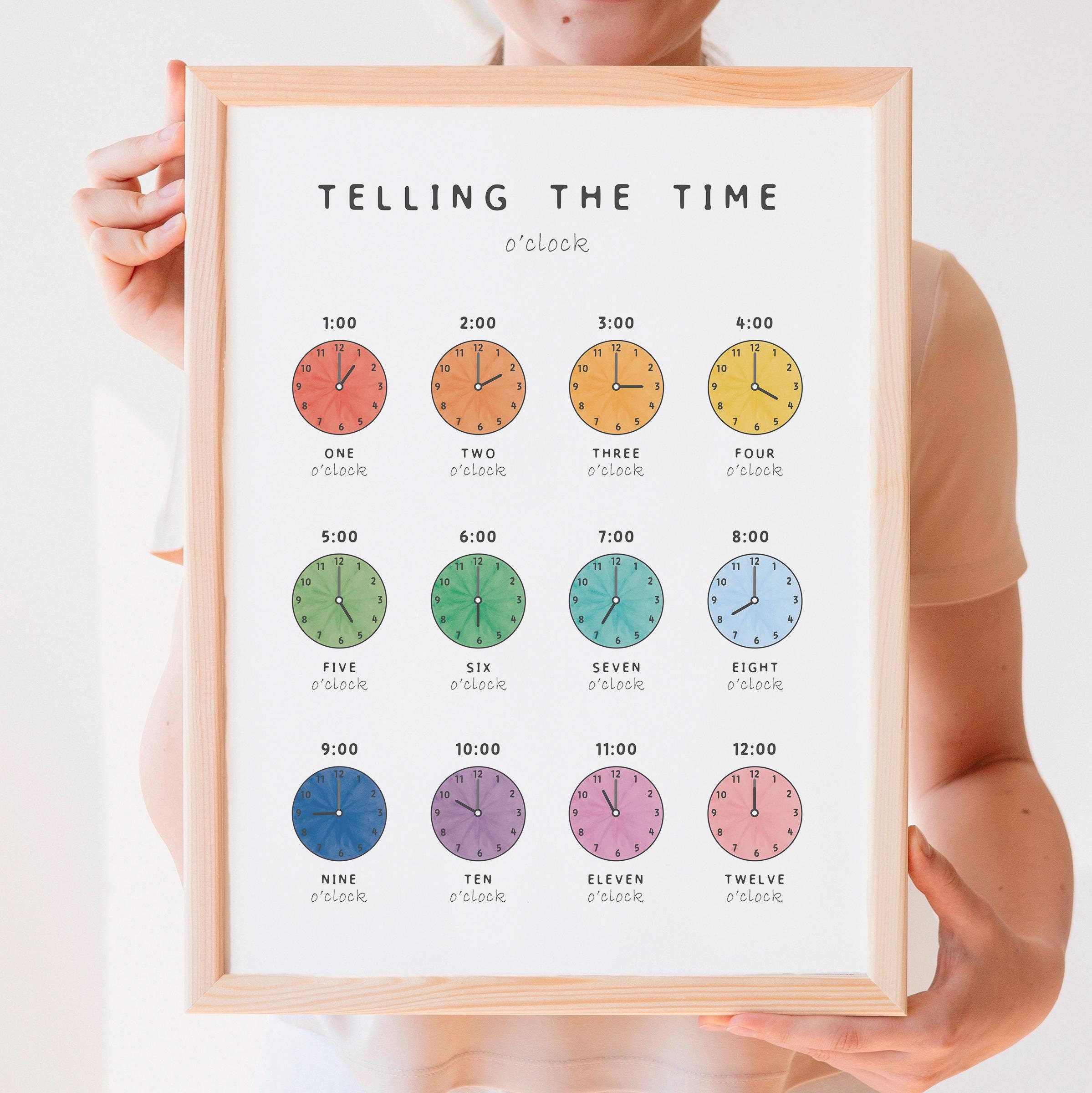 Telling Time Poster: Rainbow Classroom Decor (digital Download) - Etsy