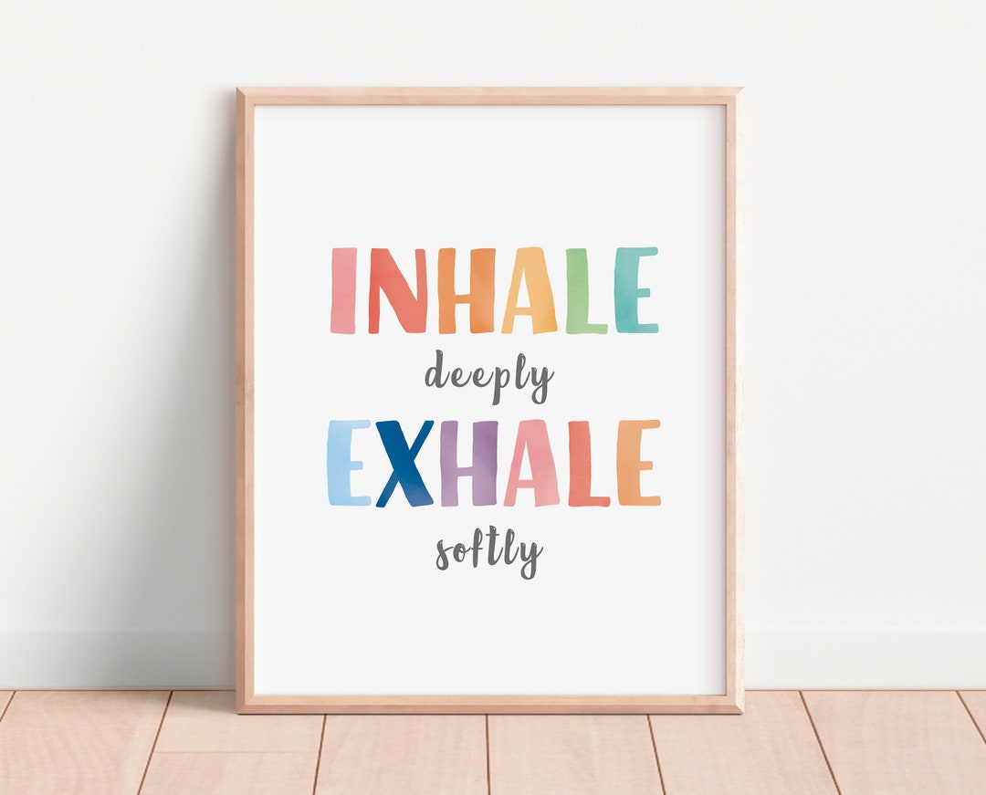 Inhale Exhale Rainbow Poster: Therapy Office Calm Corner (digital ...