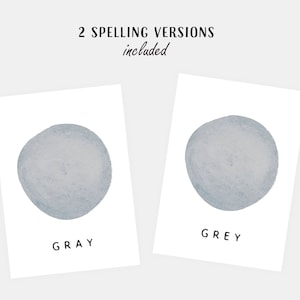 20 Color Cards, Montessori Flashcards, Pre-school Cards, Montessori ...