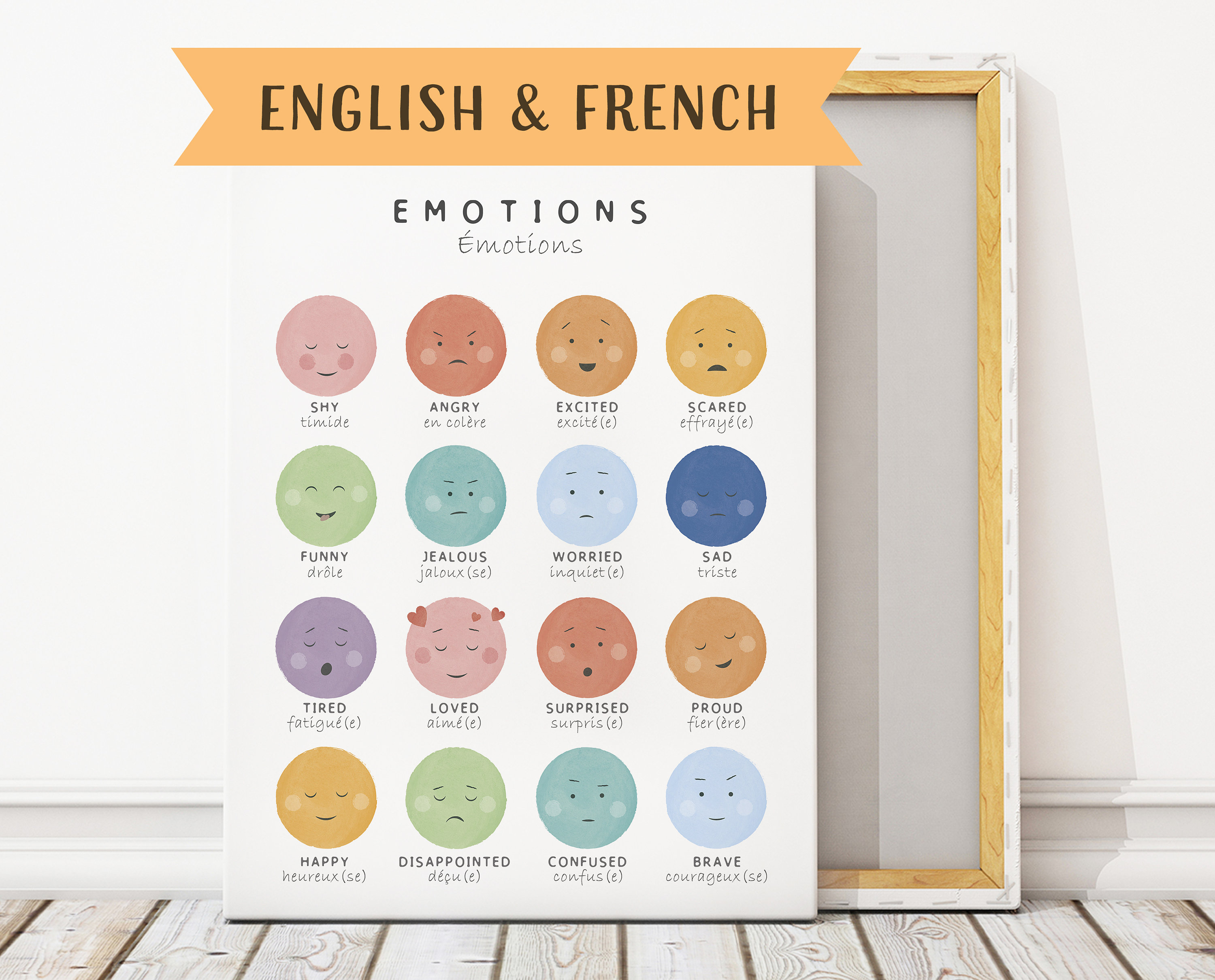 Bilingual French Educational Poster Playroom Educational - Etsy UK