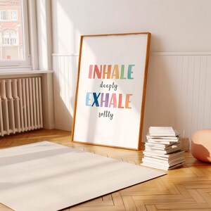 Inhale Exhale Rainbow Poster: Therapy Office Calm Corner (digital ...