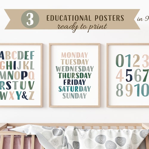 Set of Educational Posters 8 Homeschool Prints Montessori - Etsy