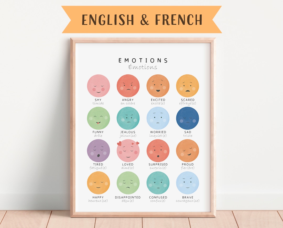 Bilingual French Educational Poster, Playroom Educational Poster ...