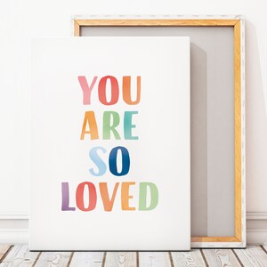 Set of 2 Playroom Posters, You Are so Loved, Heart Nursery Poster ...