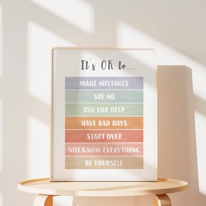 Feelings Poster, It's Ok to Make Mistakes Poster, Montessori Wall Art ...
