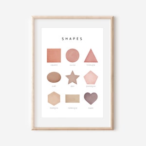 Neutral Shapes Print, Watercolour Shapes Print, Nursery Wall Art ...
