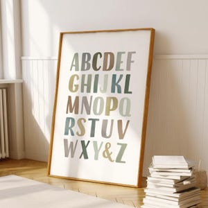 Earth Tones Alphabet Poster, Educational Poster, ABC Print, Nursery ...