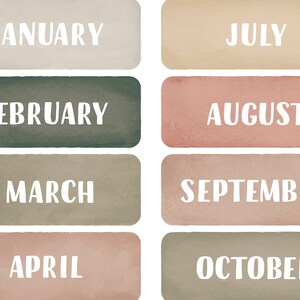 Neutral Months of the Year Poster, Playroom Educational Poster, Nursery ...