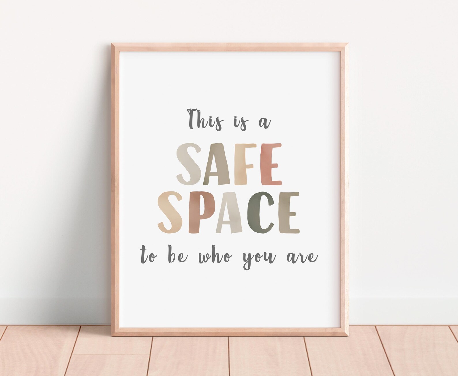 Safe Space Poster: Neutral Colors, Therapy Office Decor (digital ...