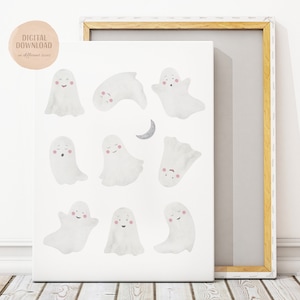 Set of 3 Halloween Posters, Little Boo Print, Pumpkin Print, Fall Wall ...