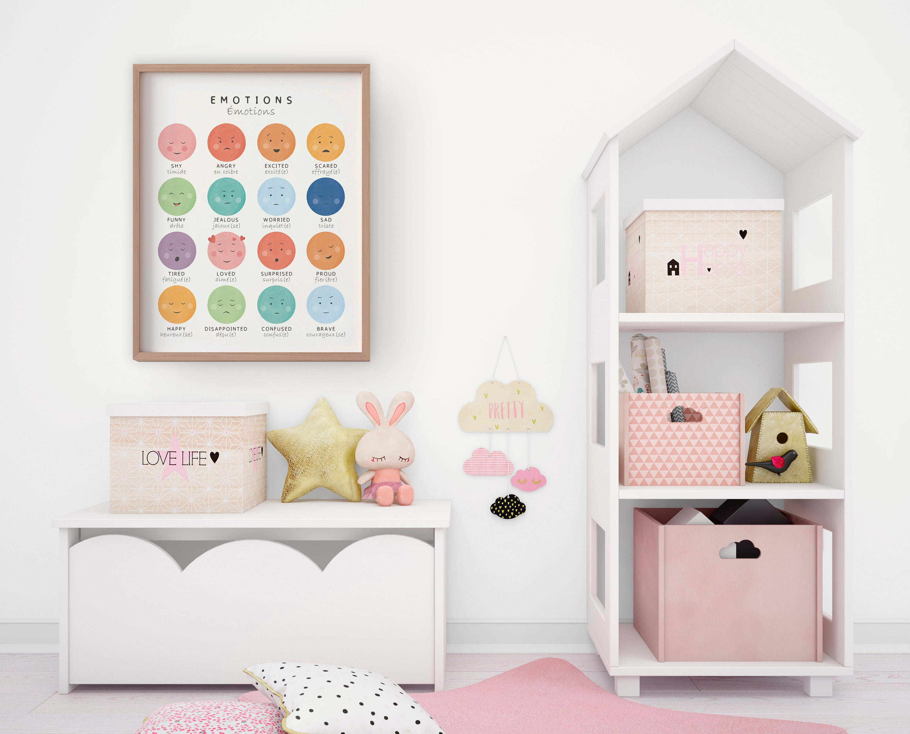 Bilingual French Educational Poster, Playroom Educational Poster ...
